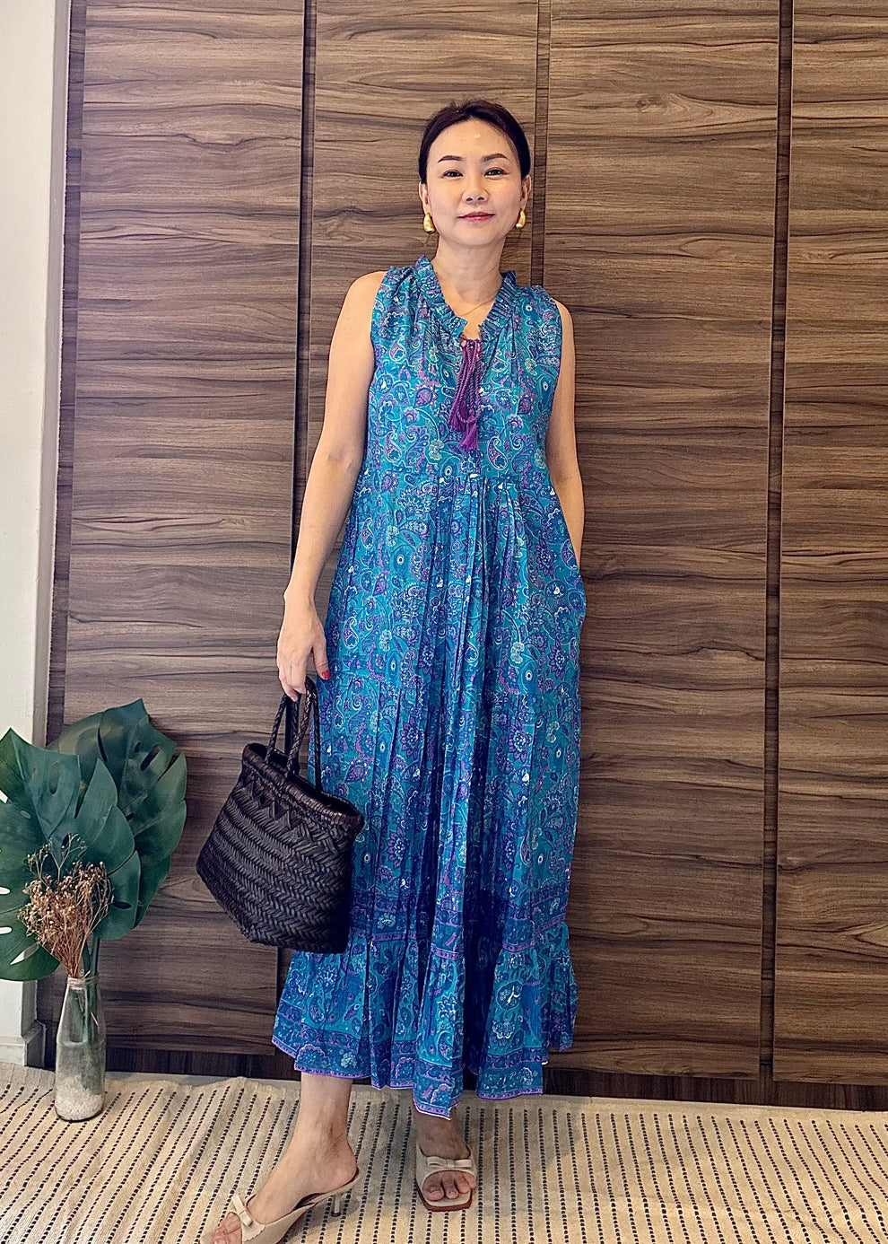 Raina Dress - Blue Purple – vine and branches